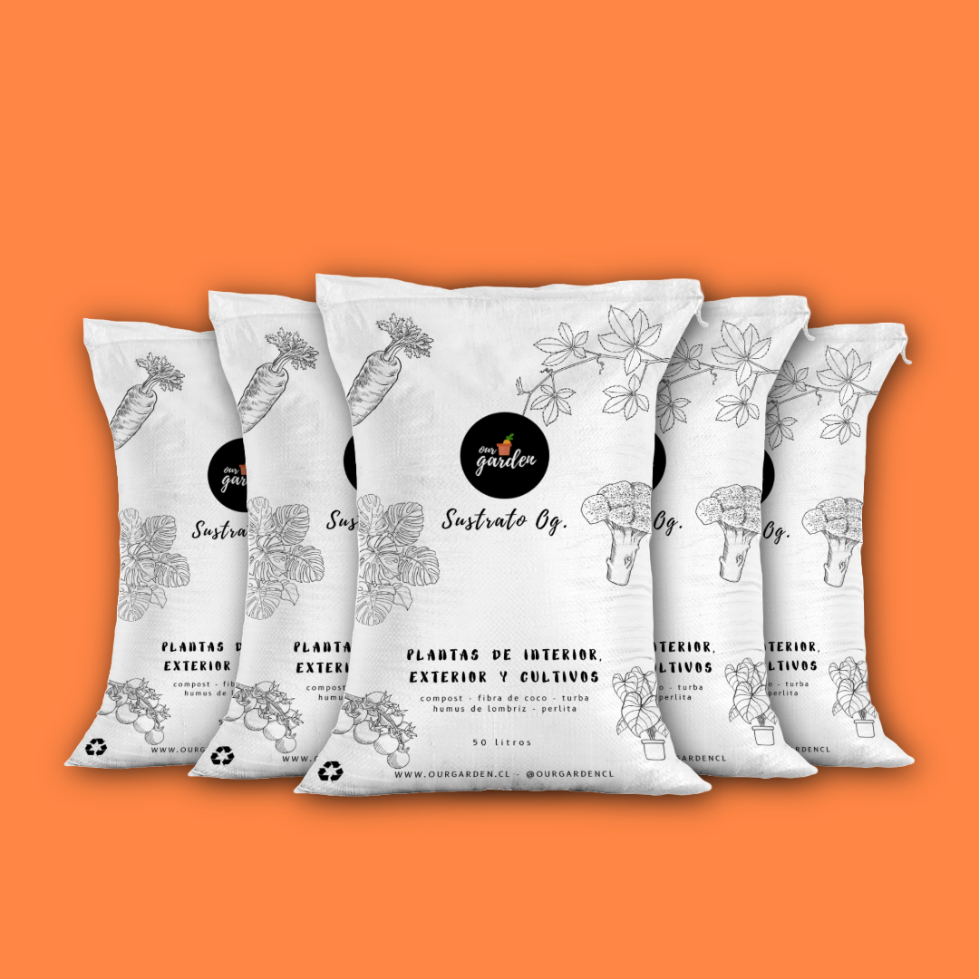 Pack 5 SUSTRATO OG plantas de interior/ext y cultivos – OURGARDEN